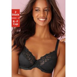 Petite Fleur Damen B&uuml;gel-BH, schwarz+wei&szlig;, Gr&ouml;&szlig;e 115B