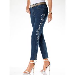 WITT Damen 5-Pocket-Jeans mit Push-up-Effekt, blue-stone-washed, Gr&ouml;&szlig;e 36