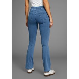 Jeansjeggings Arizona "360 Grad Elastisch", Damen, Gr. 34, N-Gr, blau (blau washed), Denim/Jeans, Obermaterial: 72% Baumwolle, 22% Polyester, 6% Elasthan, Basic, lang, Jeans, High Waist