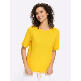 Heine Witt Damen Kurzarmshirt aus Strukturware, sonnengelb, Gr&ouml;&szlig;e 50