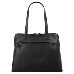 Shopper Betty Barclay, Damen, Gr. B/H/T: 40cm x 30cm x 11cm onesize, schwarz, Leder, unifarben, Taschen Shopper, echt Leder