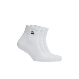 G-Star Raw Kurzsocken G-STAR "WICK, 3 PACK ANKLE SPORTS SOCKS", Damen, Gr. 44-47, hellwei&szlig;, Baumwollmischung, unifarben, elastisch, Socken, mit Logostickerei