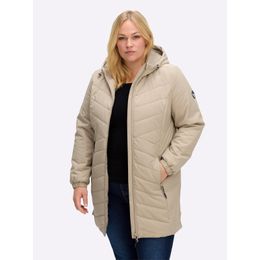sheego Damen Steppjacke im leichten A-Schnitt, beige, Gr&ouml;&szlig;e 58