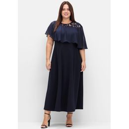 sheego Gro&szlig;e Gr&ouml;&szlig;en Abendkleid mit Chiffon-Cape, marine, Gr&ouml;&szlig;e 54 - Damen