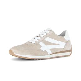 Sneaker Gabor "Sneaker low Rauleder", Damen, Gr. 35,5, beige, Schuhe Sneaker