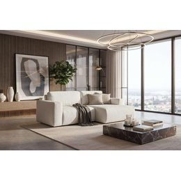 Schlafsofa Home Affaire, B:250cm H:82cm T:143cmcream, 100% PES, Wohnzimmer, Sofas, "Noord Schlafecksofa, Breite 250 cm", Cord, Struktur, Webstoff,