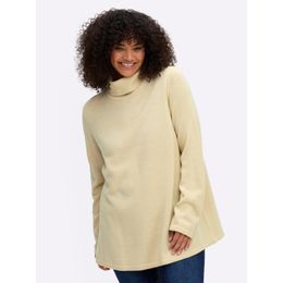 sheego Gro&szlig;e Gr&ouml;&szlig;en Rollkragenpullover in A-Linie, sand, Gr&ouml;&szlig;e 48/50 - Damen