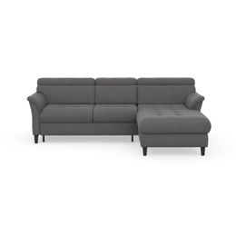 Sit & More Ecksofa SIT & MORE "Marano L-Form", grau, B:257cm T:166cm, 98% Polyester, 2% Polyamid, Sofas, Ecksofa, inklusive Kopfteilverstellung, wahlweise mit Bettfunktion, Bettkasten