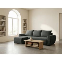 Ecksofa Home Affaire "Nortrud-Uni, 241 cm, L-Form, mit Schlaffunktion u. Bettkasten", anthrazit, B:241cm H:82cm T:144cm, 100% Polyester, Sofas, Ecksofa, Recamiere rechts / links montierbar, Feinstruktur-Bezug