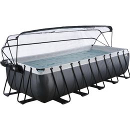 Framepool EXIT "inkl. multifunktionaler Poolabdeckung", schwarz, B:250cm H:122cm L:540cm, Schwimmbecken, BxLxH: 250x540x122 cm, mit Sandfilterpumpe & Sicherheitsleiter