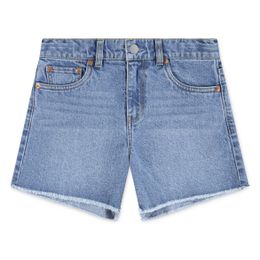 Jeansshorts LEVI'S KIDS "LVG A LINE SHORT", M&auml;dchen, Gr. 10 (140), N-Gr, hollow days, Denim/Jeans, Obermaterial: 99% Baumwolle, 1% Elasthan, unifarben, regular fit ca. Mitte Oberschenkel, Jeans Jeansshorts, im Five-Pocket Style