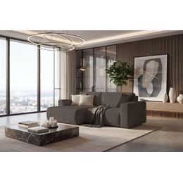 Schlafsofa Home Affaire, B:250cm H:82cm T:143cmbraun, 92% Polyester, 8% Nylon, Wohnzimmer, Sofas, "Noord Schlafecksofa, Breite 250 cm", Cord,