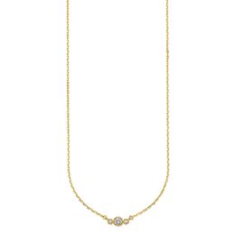 Kette mit Anh&auml;nger Bruno Banani "Schmuck Geschenk gelbgoldfarben vergoldet mit kleinem Anh&auml;nger", gelbgoldfarben, kristallwei&szlig;, Halsketten, Damen, Silber 925 (Sterlingsilber), L: 45 B: 1,1mm, mit Zirkonia (synth.), B:1,1mm