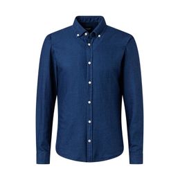 JOOP! Jeanshemd JOOP JEANS "Heli3-W", Herren, Gr. XXL, N-Gr, blau (dunkelblau), Web, Obermaterial: 100% Baumwolle, unifarben, slim fit, &Auml;rmel mit &Auml;rmelschlitz 2-Knopf-Manschette, Hemden Jeanshemd, Logostickerei, Slim Fit