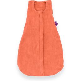 Tr&auml;umeland Babyschlafsack TR&Auml;UMELAND "Sommerschlafsack LIEBMICH Baumwollmusselin, in den Gr&ouml;&szlig;en 60-110", Baby, Gr. L: 70cm, orange (aprikose), Bezug: 100% Baumwolle, Schlafs&auml;cke