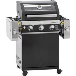 R&ouml;sle Gasgrill R&Ouml;SLE "BBQ-Station VIDERO, 25520", schwarz, B:127cm H:117,5cm T:57cm, Grills, G3-S Schwarz, 3 Brenner, extra Primezone und Seitenbrenner, VARIO+