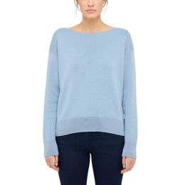 Sweater Mustang "Damen Style Marianna", Damen, Gr. M, hellblau, 100% Baumwolle, relaxed fit, Sweatshirts Sweater