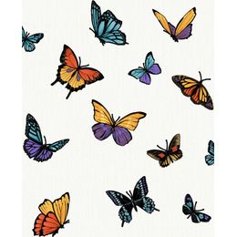 Vliestapete Boutique "Schmetterling Perle", bunt (mehrfarbig), B:0,52m L:10m, Vlies, Tapeten, Mehrfarbig - 10m x 52cm