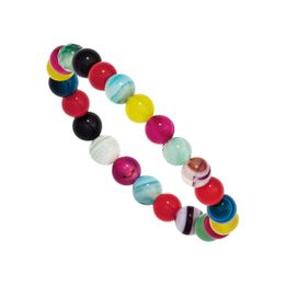 Armband Jobo, bunt (mehrfarbig), Armb&auml;nder, Damen, 14cm, Materialmix, Armband, mit Achat 14 cm