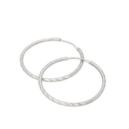 Paar Creolen Vivance "Diamantiert", silber (silber 925), Ohrringe, Damen, Silber 925 (Sterlingsilber)