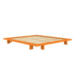 Bettgestell Karup Design, B:208cm H:20cm L:228cmsolar orange, Betten, "Bettgestell JAPAN BED Futonbett aus FSC-zertifiziertem Massivholz", zeitlos,