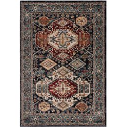 Teppich FLAIR RUGS "Gillingham", blau, B:66cm H:12mm L:300cm, Kunstfaser, Teppiche, Teppich, Vintage Stil