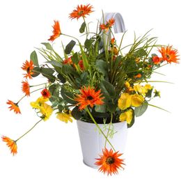 Kunstblume BOTANIC-HAUS "Sommerblumen", orange (orange, gelb), B:40cm H:42cm T:40cm &Oslash;:40cm, Kunststoff, Kunstpflanzen