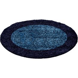 Hochflor-Teppich Ayyildiz Teppiche "Life Shaggy 1503", blau (navy), H:30mm &Oslash;:160cm, Kunstfaser, Teppiche, rechteckig, auch als L&auml;ufer erh&auml;ltlich, Shaggy, Langflor, Wohnzimmer