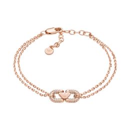 Armband Emporio Armani "Schmuck Geschenk Edelstahl Armschmuck COUPLES", ros&eacute;goldfarben, kristallwei&szlig;, kristallwei&szlig;, Armb&auml;nder, Damen, 19cm, Edelstahl, Armband, mit Zirkonia (synth.)