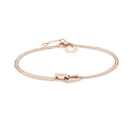 Armband Liebeskind Berlin "Schmuck Geschenk Edelstahl Armkette Festive Mini Link", rosa (ros&eacute;goldfarben, kristallwei&szlig;, kristallwei&szlig;), Armb&auml;nder, Damen, 21cm, Edelstahl, Armband, mit Zirkonia (synth.)