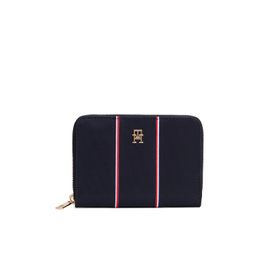 Tommy Hilfiger Damen Geldb&ouml;rse "TH ICON MED ZA NYLON CORP"dunkelblau, Textil, Basic, Kleinlederwaren, Unisex Geldbeutel, Portemonnaie mit