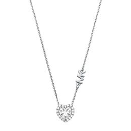 Kette mit Anh&auml;nger Michael Kors "Schmuck Geschenk Silber 925 Halsschmuck PREMIUM HEART Herz", silber (silberfarben, kristallwei&szlig;), Halsketten, Damen, Silber 925 (Sterlingsilber), L: 45,5, mit Zirkonia (synth.) oder Glasstein