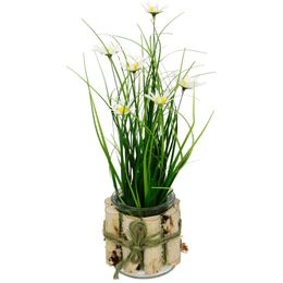 Kunstblume I.GE.A. "Margeriten im Gras", wei&szlig;, B:15cm H:33cm, Kunststoff, Kunstpflanzen, 3er Set