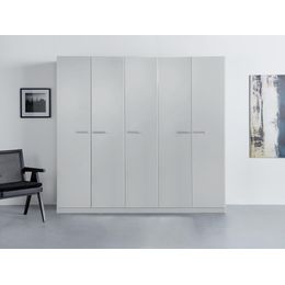 Dreht&uuml;renschrank Rauch "Kleiderschrank Schrank Garderobe TOPSELLER OTELI inkl. Inneneinteilung", grau (seidengrau), B:226cm H:210cm T:54cm, Holzwerkstoff, Schr&auml;nke, Dreht&uuml;renschrank, mit zus&auml;tzlichen Einlegeb&ouml;den, optional mit Spiegel MADE IN GERMANY