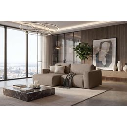 Schlafsofa Home Affaire, B:250cm H:82cm T:143cmbraun, 100% PES, Wohnzimmer, Sofas, "Noord Schlafecksofa, Breite 250 cm", Cord, Struktur, Webstoff,