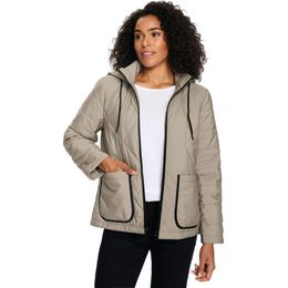 Damen Steppjacke mit Kontrast-Details sesam-schwarz, Gr&ouml;&szlig;e 50
