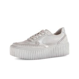 Sneaker Gabor "Sneaker low Materialmix Leder", Damen, Gr. 37, grau, Schuhe Sneaker