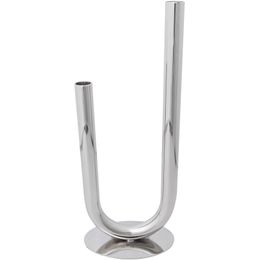 Dekovase CREATIV DECO, silber (silberfarben), B:15cm H:37cm T:10cm, Aluminium, Vasen, in U-Form
