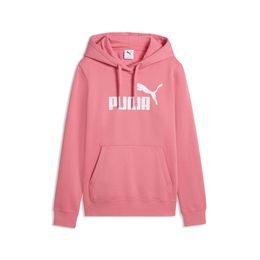Kapuzensweatshirt Puma "ESS NO. 1 LOGO HOODIE FL (S)", Damen, Gr. L, wild pink, Fleece, Obermaterial: 66% Baumwolle, 34% Polyester, bedruckt, regular fit normal, Sweatshirts, mit verstellbarer Kapuze, mit K&auml;ngurutasche, Regular Fit