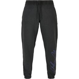 Jogginghose Urban Classics "Urban Classics Herren Script Logo Sweatpants", Damen, Gr. S, US-Gr&ouml;&szlig;en, schwarz, 100% Baumwolle, unifarben, normal, Hosen Jogginghose