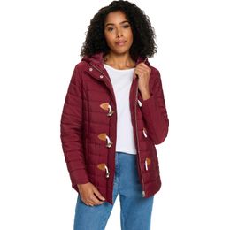 Damen Steppjacke mit Knebelkn&ouml;pfen dunkelrot, Gr&ouml;&szlig;e 50