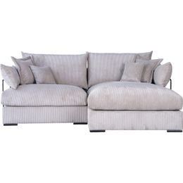 Ecksofa Home Affairebeige, Wohnzimmer, Sofas, "Casa XXL L-Form, Breite 247 cm", Mega-Sofa, Cord oder Chenille-Struktur w&auml;hlbar, mit Federkern