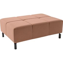 Hockerbank Home Affaire "Ancona New", orange (rost), B:107cm H:43cm T:71cm, : 88% Polyester, 12% Polyacryl, Hocker, passend zum Ecksofa, auch in Easy care-Bezug + Cord