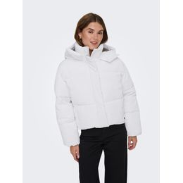 Steppjacke Only "ONLDIXIE LIFE PUFFER JACKET CC OTW", Damen, Gr. XL, hellwei&szlig; detail:lining walnut, Web, Obermaterial: 100% Polyester, unifarben, regular fit, Jacken Steppjacke