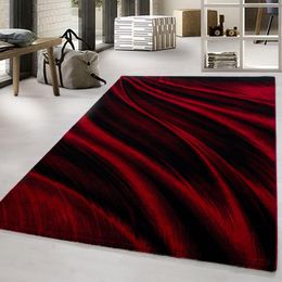 Teppich Ayyildiz Teppiche "Miami 6630" Gr. 2, rot (rot, schwarz), B:80cm H:12mm L:150cm, Kunstfaser, Teppiche, Teppich, L&auml;ufer, Kurzflor, Wohnzimmer