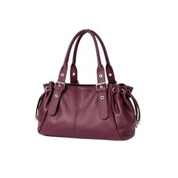 Damen Schultertasche "Bergamo", Collezione Alessandrobordeaux, Leder, Taschen, aus echtem Leder, Made in Italy
