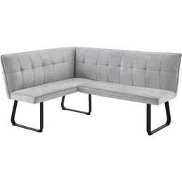 Eckbank ByLiving "Talea K&uuml;chenbank", hellgrau, B:168cm H:93,5cm T:128cm, Metall, Polyester, Sitzb&auml;nke, Eckbank, Komortable Nosaqfederung und gem&uuml;tlicher Stoffbezug mit Farbauswahl