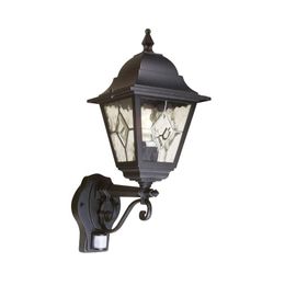 Elstead Lighting Norfolk Up Wandleuchte, E27 mit Bewegungsmelder, NR1-PIR-BLACK,