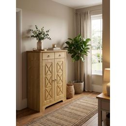 Kommode OTTO HOME, B:75cm H:101cm T:37,5cmnatur, Massivholz, Schlafzimmer, Sideboards, "Hugo", aus massiver Kiefer, Breite 74 cm, 2 Schubladen, FSC