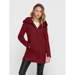 Langjacke Only "ONLSEDONA LIGHT COAT OTW NOOS", Damen, Gr. XS, cabernet detail:melange, Web, Obermaterial: 85% Polyester, 15% Baumwolle, meliert, figurumspielend Po-bedeckend, gerader Abschluss, Jacken Langjacke, in melierter Optik